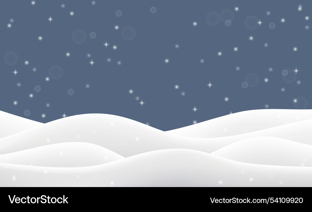 3d snow winter background pile on ground Vector Image