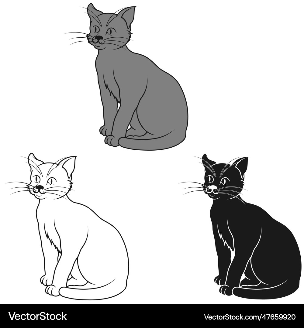 Black cat cartoon design Royalty Free Vector Image