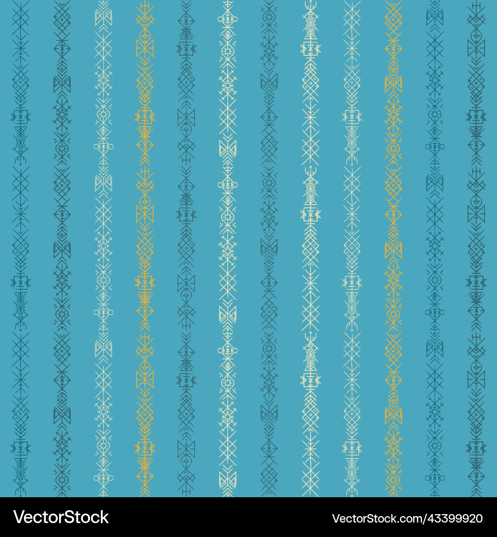 Blue rune seamless texture Royalty Free Vector Image