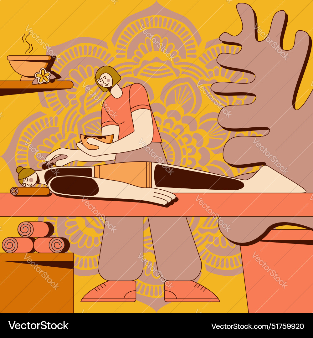 Body wrap with thermal coverings Royalty Free Vector Image