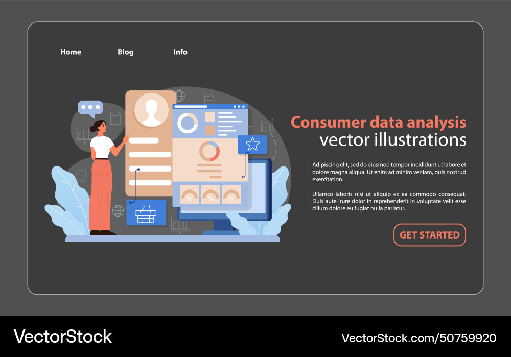 Consumer data analysis a professional analyzing Vector Image
