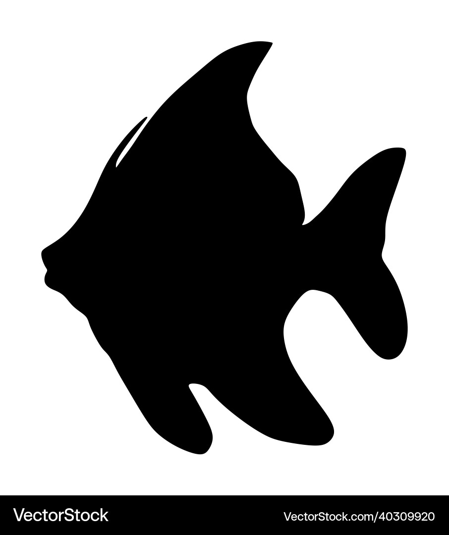 Exotic Fish Silhouette - Underwater Scene Vector Image