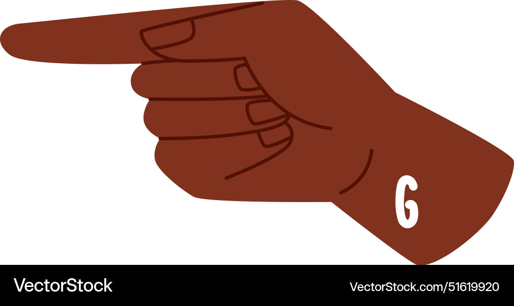 Hand sign alphabet g letter Royalty Free Vector Image