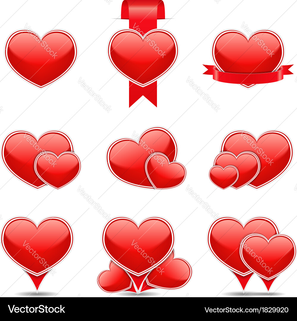 Hearts icons Royalty Free Vector Image - VectorStock