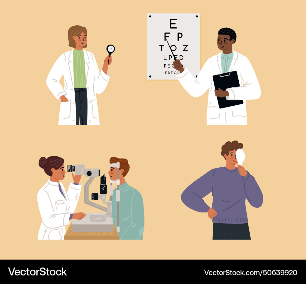 Isolated set of ophthalmologist using clinical Vector Image