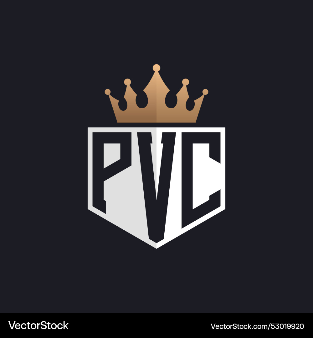 Luxury pvc logo with crown elegant initials Vector Image