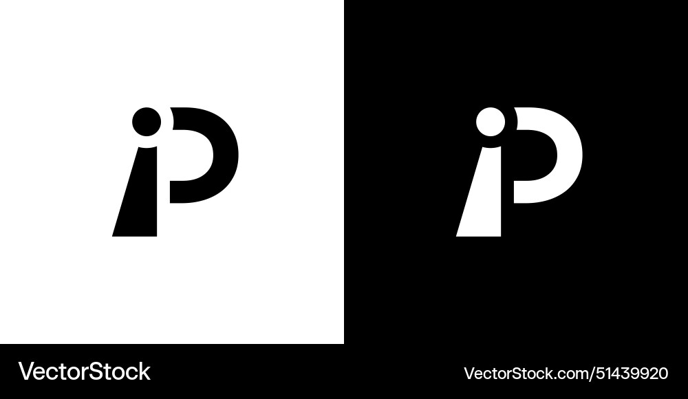 Modern and unique letter ip initials logo design Vector Image