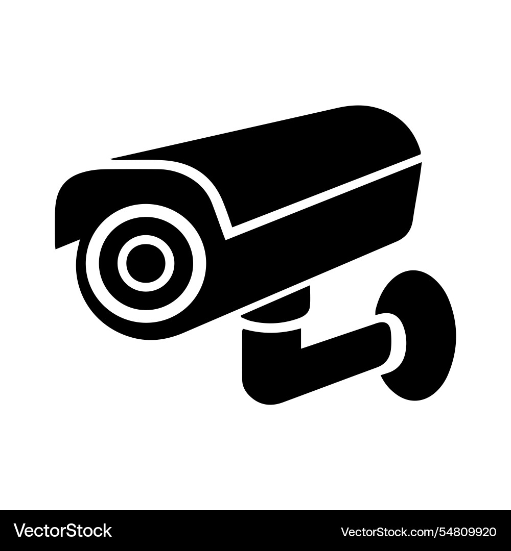 Silhouette of a security camera - design Vector Image