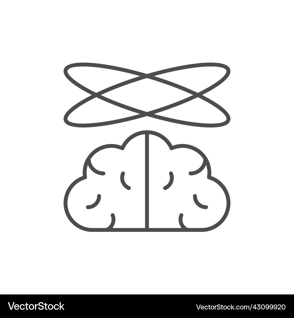 Thinking process line outline icon Royalty Free Vector Image