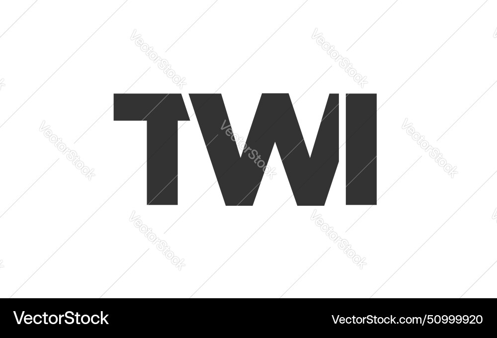 Twi logo design template with strong and modern Vector Image