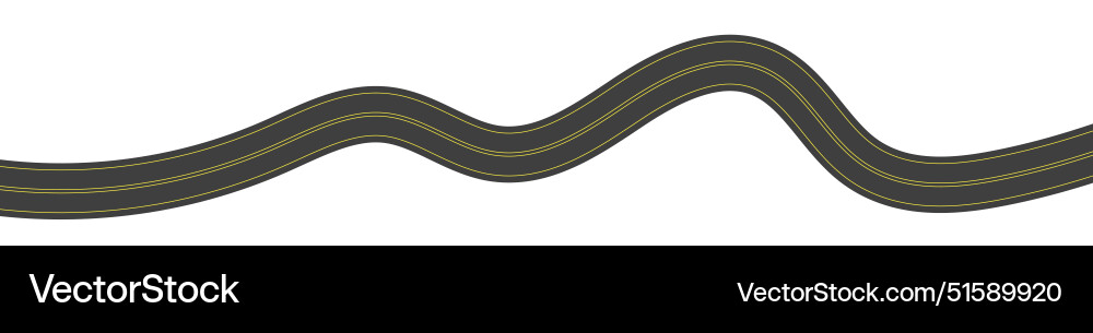 Wavy road with winding curves and horizontal path Vector Image