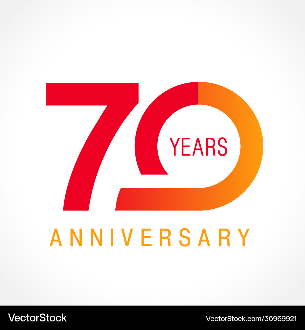 70 anniversary classic logo Royalty Free Vector Image