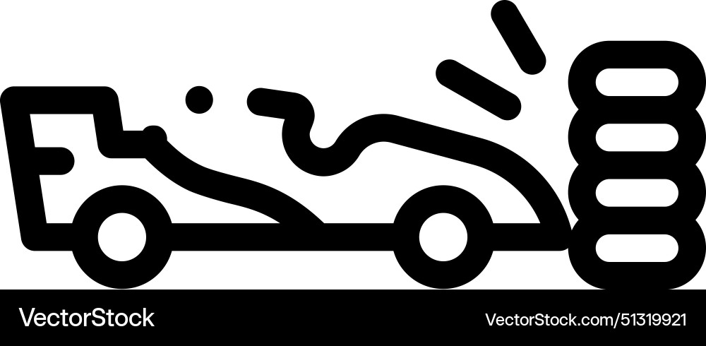 Accident icon thin linear style design isolated Vector Image