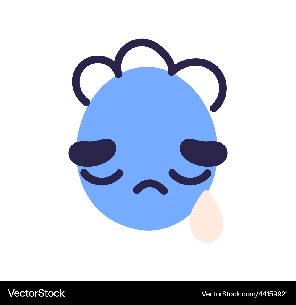 Crying sad face of emoticon abstract avatar Vector Image