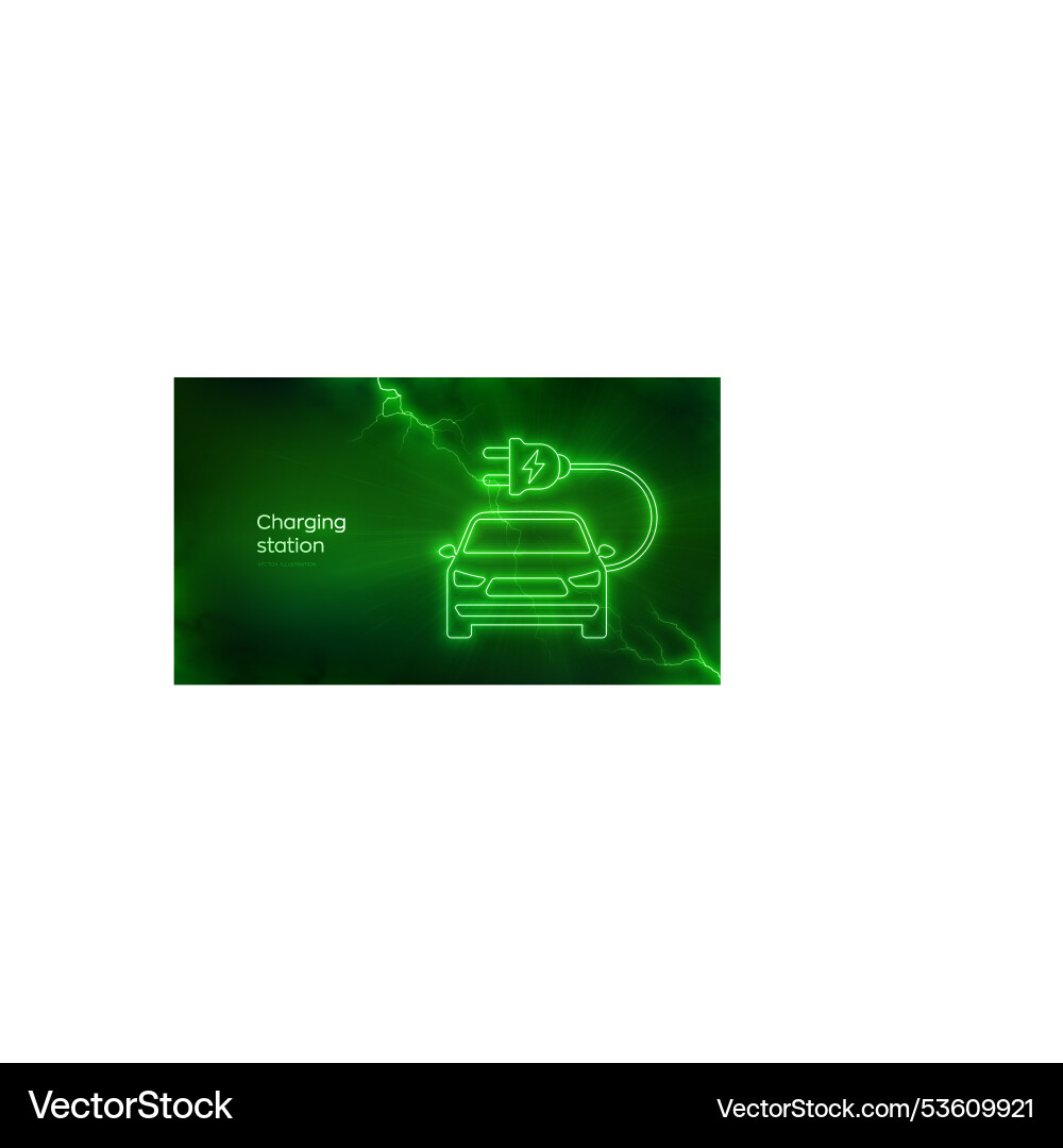 Electric vehicles charging point charging station Vector Image