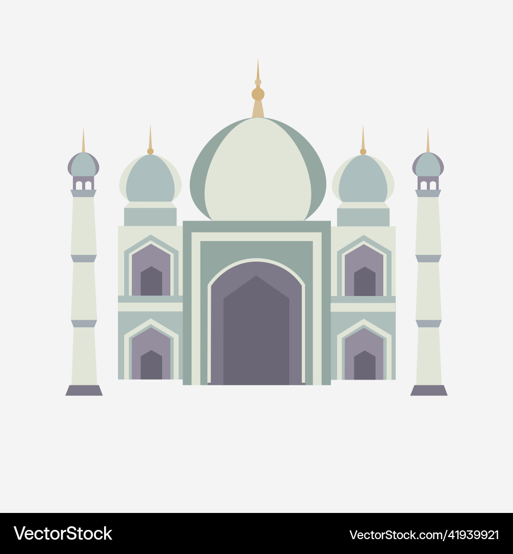 Elegant islamic mosque white background Royalty Free Vector