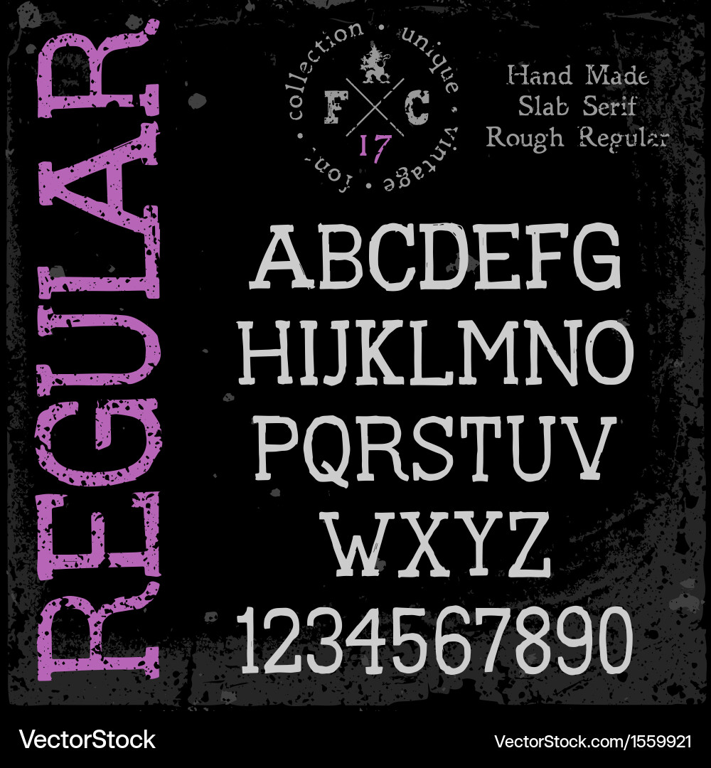 Handmade retro font Royalty Free Vector Image - VectorStock