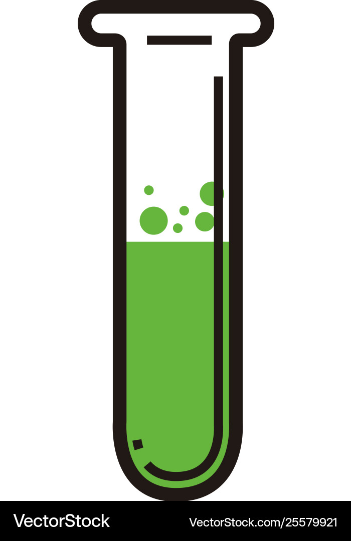 Isolated test tube with green liquid Royalty Free Vector