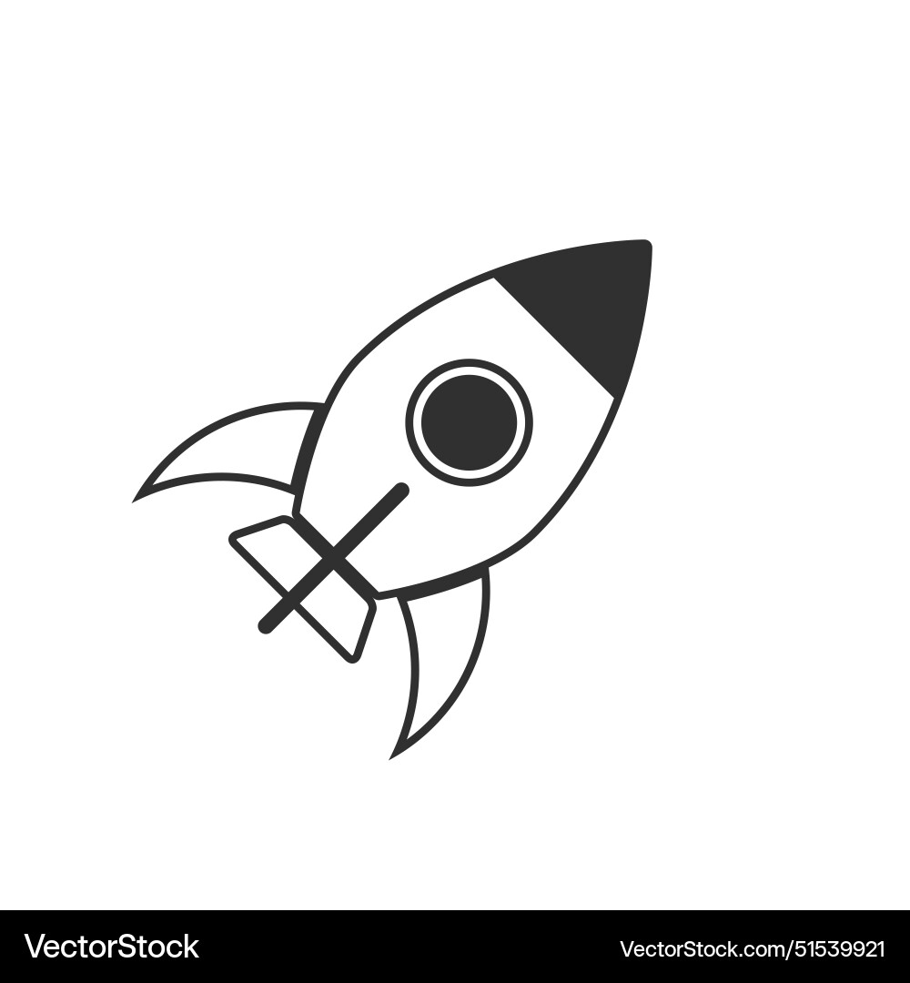 Kid amusement rocket icon Royalty Free Vector Image