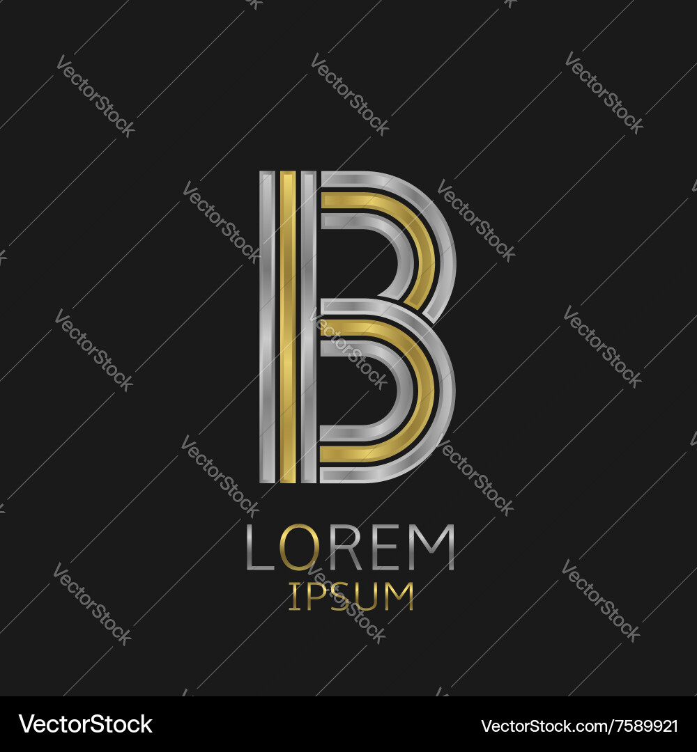 Metallic business font letter b Vector Images & Graphics for Commercial ...
