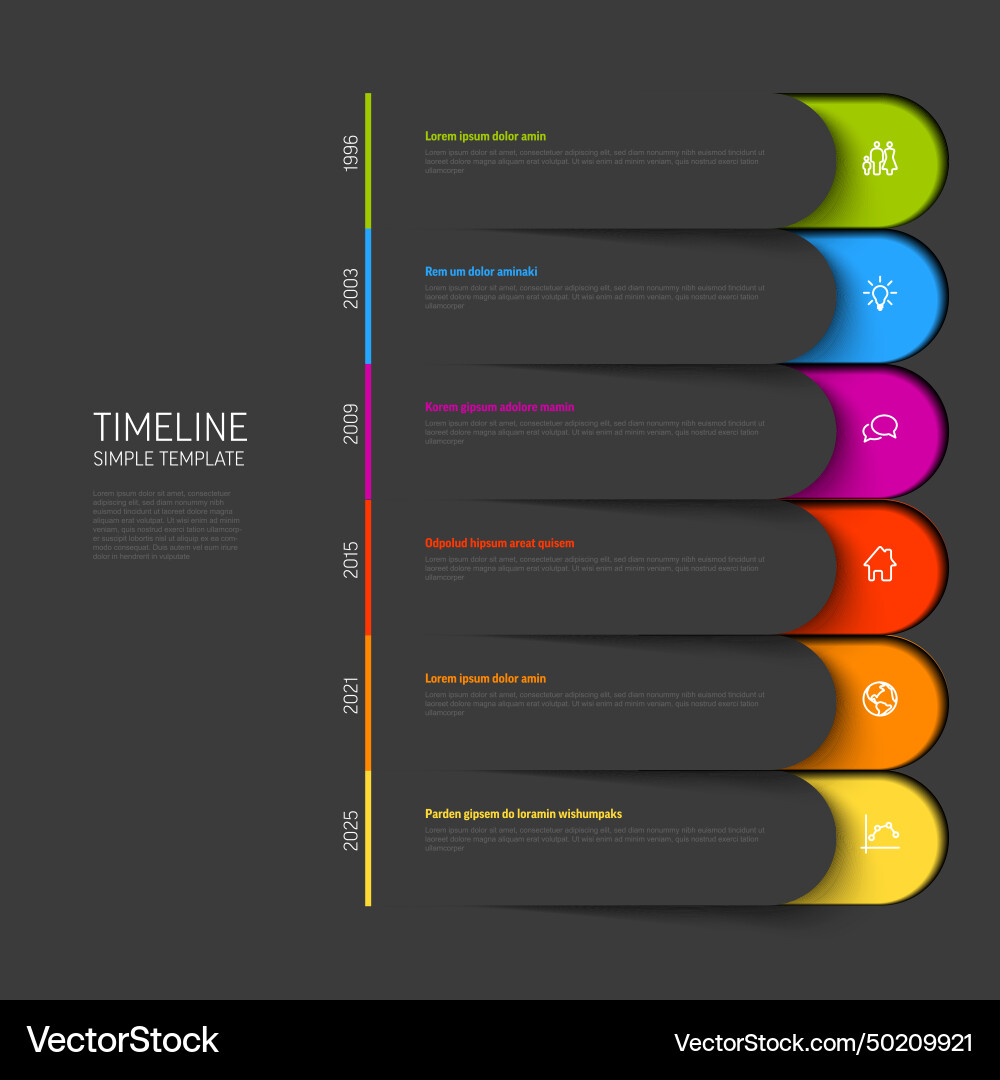 Simple dark vertical infographic timeline Vector Image