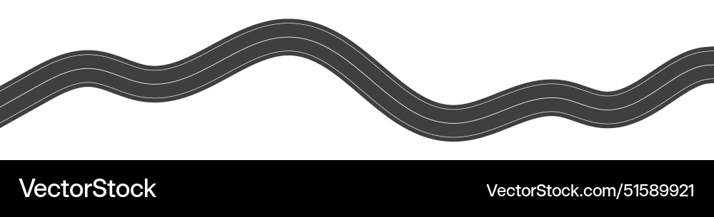Wavy road with winding curves and horizontal path Vector Image