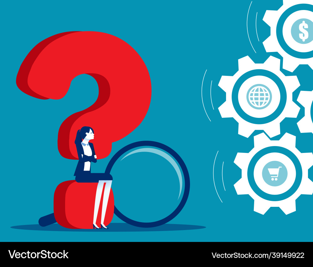 Big question mark and thinking solving business Vector Image