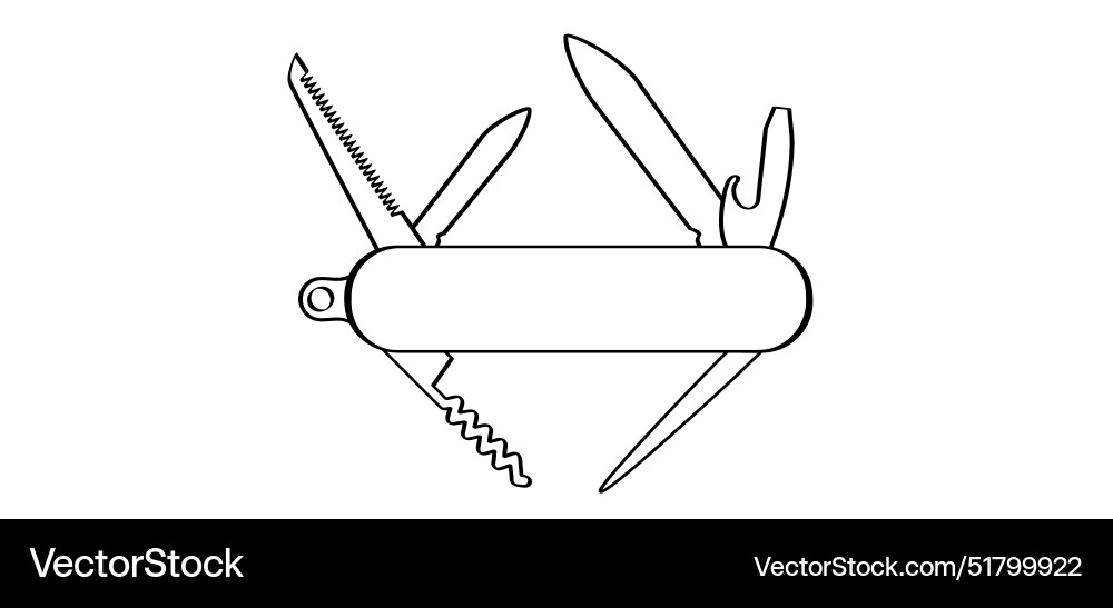 Cartoon jackknife multitool tools pen knife icon Vector Image