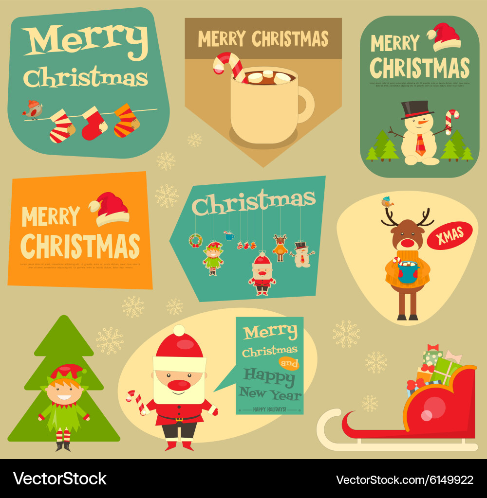 Christmas labels Royalty Free Vector Image - VectorStock