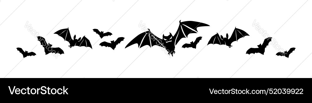 Halloween black frame border and divider with bats