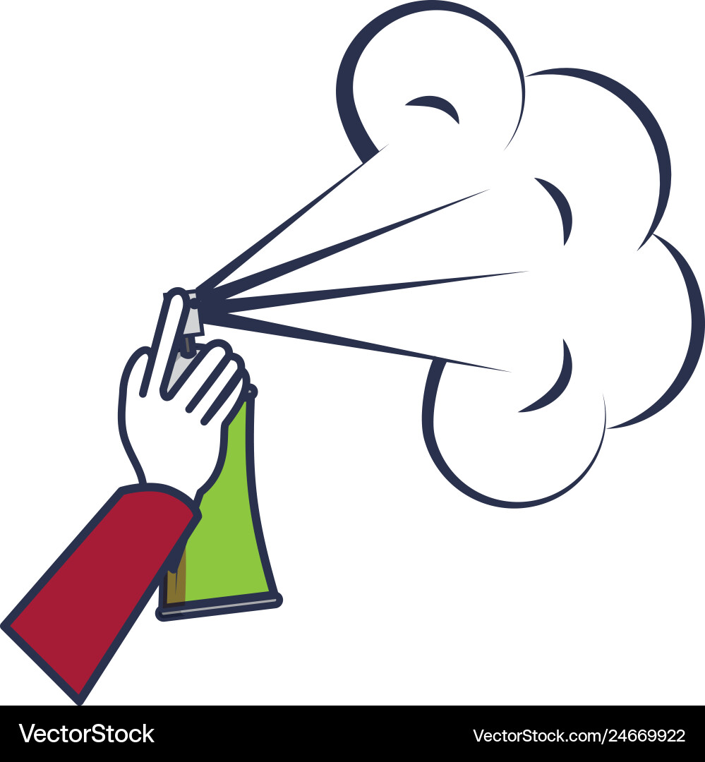 Hand with spray paint bottle Royalty Free Vector Image