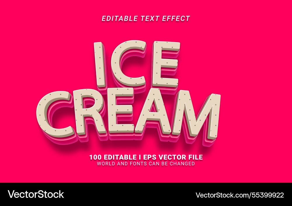 Ice cream text effect Royalty Free Vector Image
