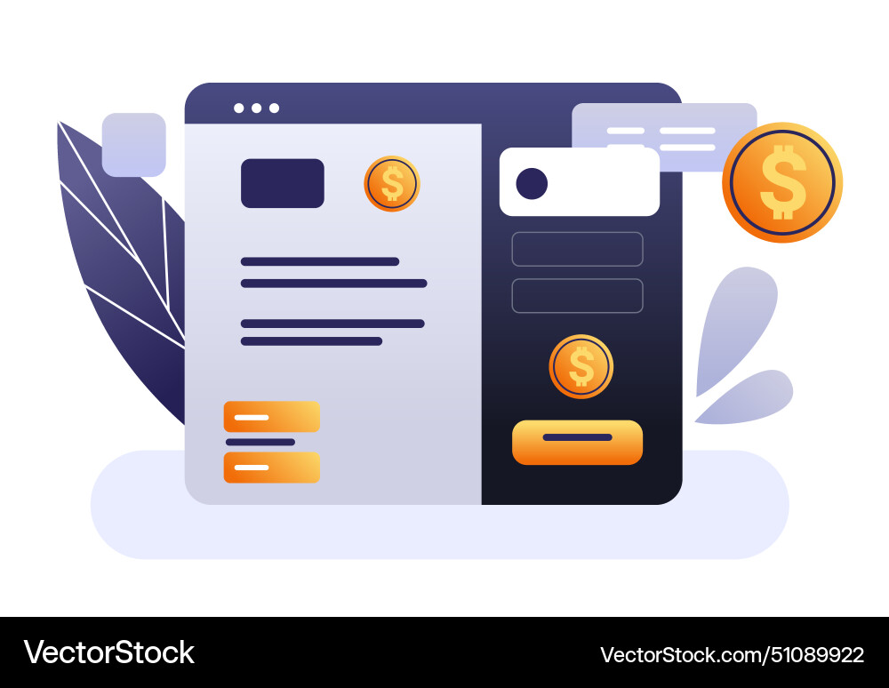 Online banking smart wallet payment application Vector Image