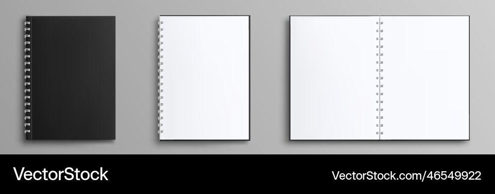 Spiral binder notebook mockup template Royalty Free Vector