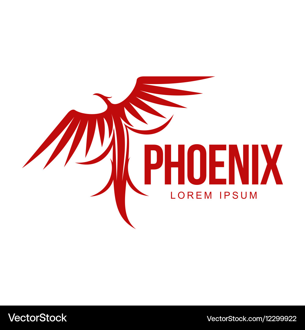 Stylized graphic phoenix bird resurrecting Vector Image