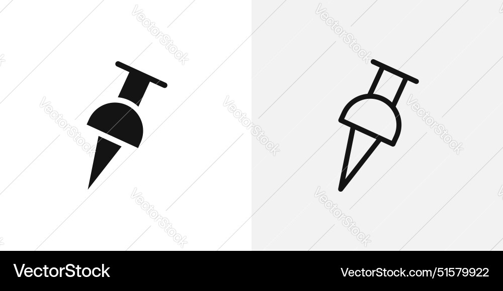 Thumbtack icon set Royalty Free Vector Image - VectorStock
