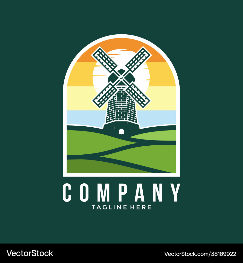 Windmill logo design template Royalty Free Vector Image
