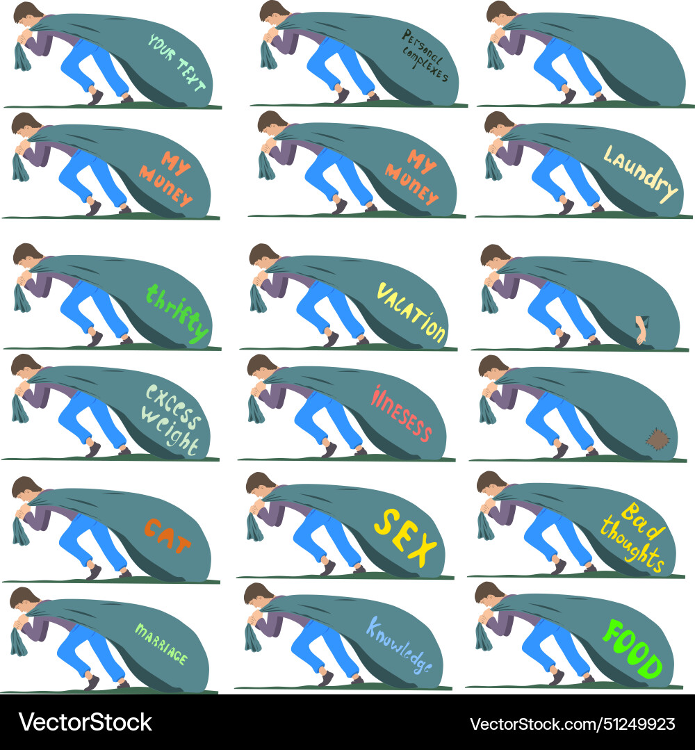 A person is dragging large huge bag Royalty Free Vector