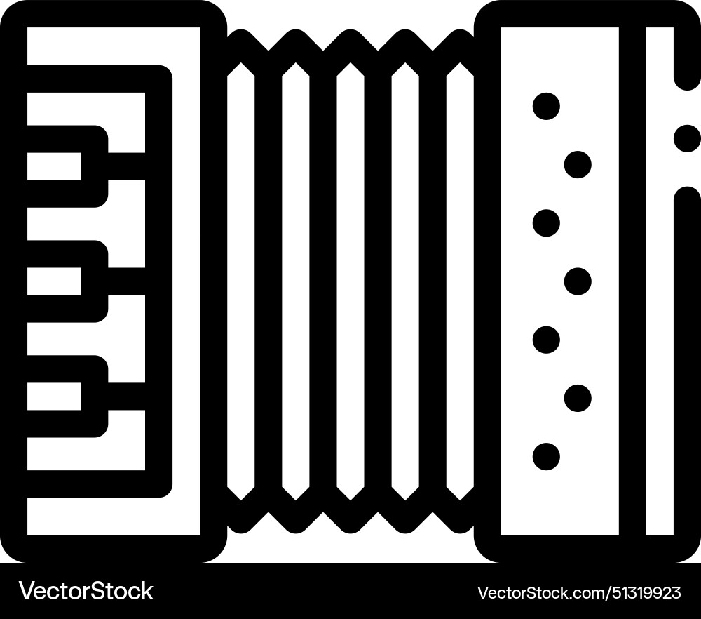 Accordion icon thin linear style design isolated Vector Image