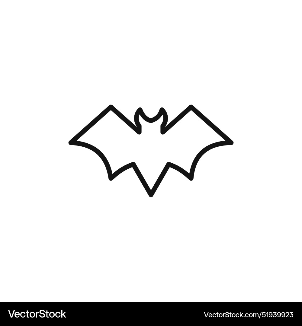 Bat wing icon logo sign outline Royalty Free Vector Image