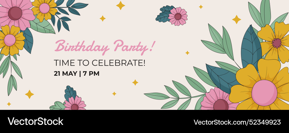 Birthday template design Royalty Free Vector Image