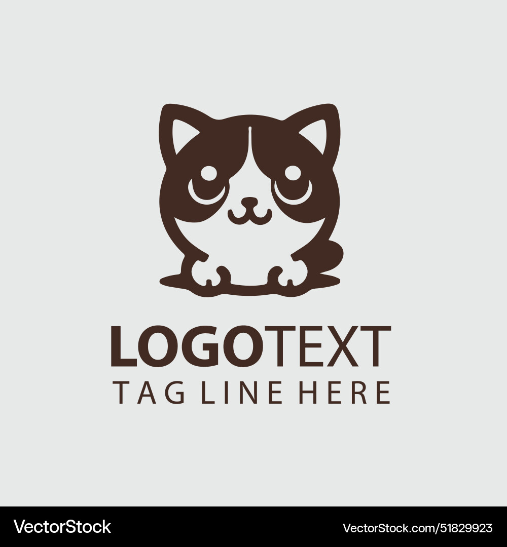 Cute kitty cat logo Royalty Free Vector Image - VectorStock
