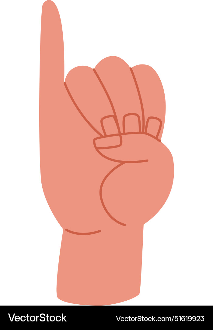 Hand sign alphabet i letter Royalty Free Vector Image