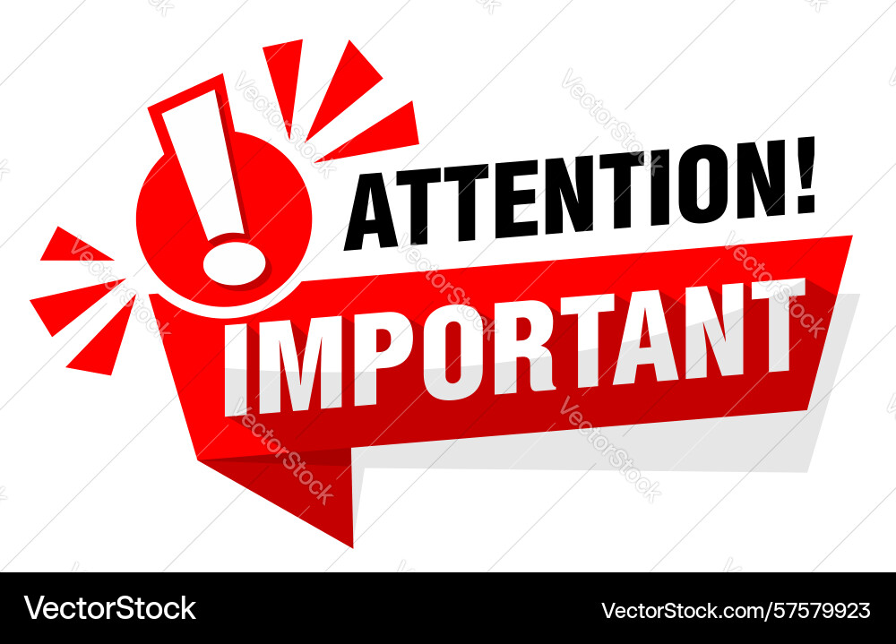 Important notice exclamation banner Royalty Free Vector