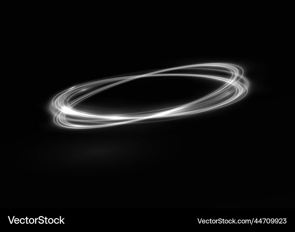 Light effect twirl white trail wave circle line Vector Image