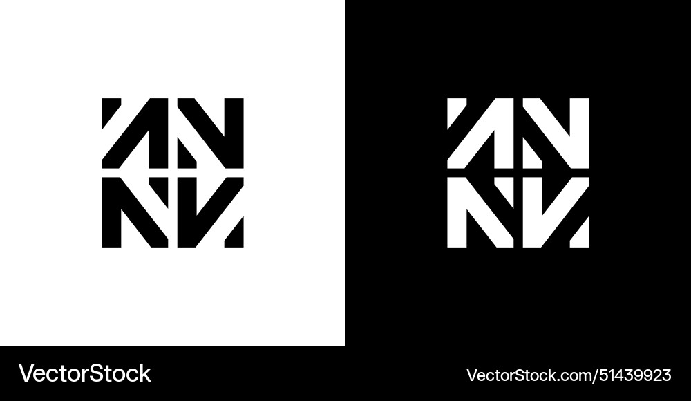 Modern and unique letter n initials logo design Vector Image