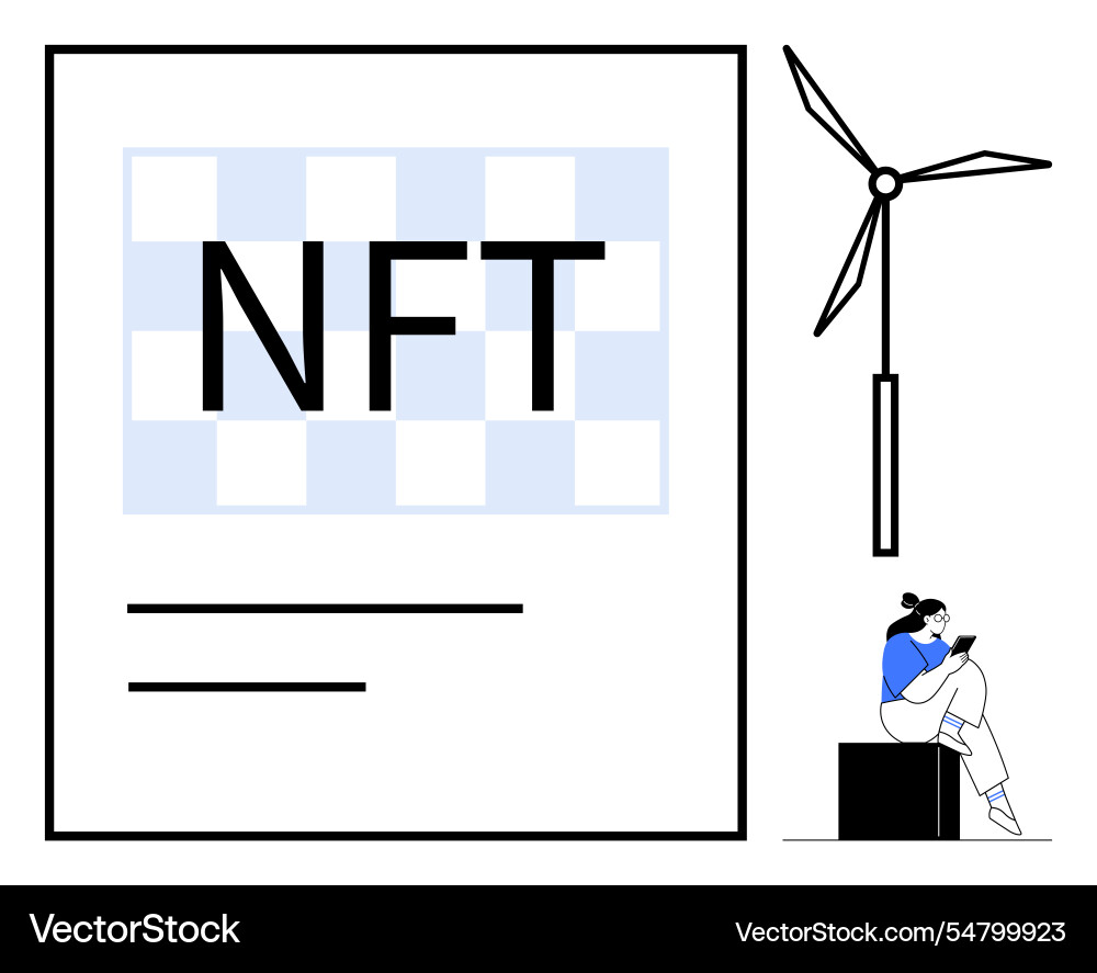 Nft digital certificate and person using Vector Image