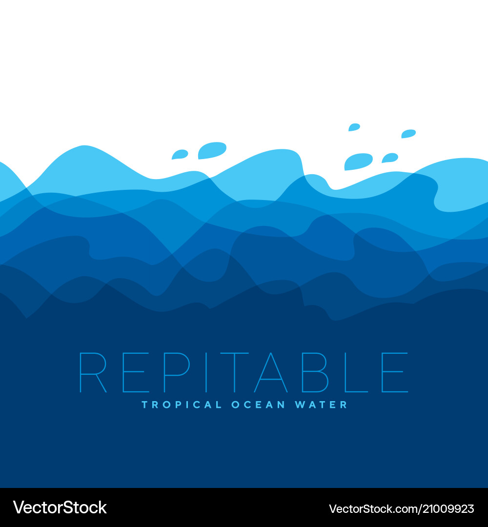 Ocean Blue Water Waves Pattern Royalty Free Vector Image