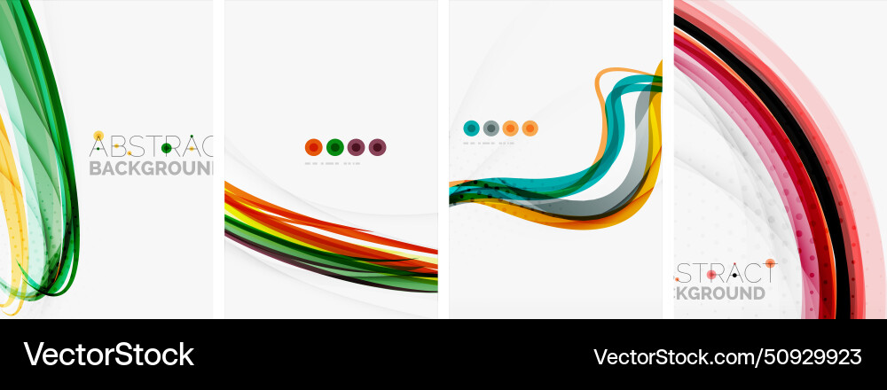 Set of colorful wave posters Royalty Free Vector Image