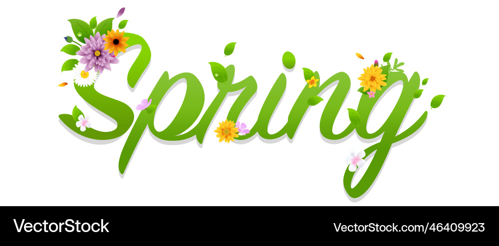 Spring text isolated white background Royalty Free Vector